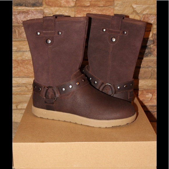 UGG | Shoes | Nib Ugg Moto Short Leather Buckle Boots | Poshmark